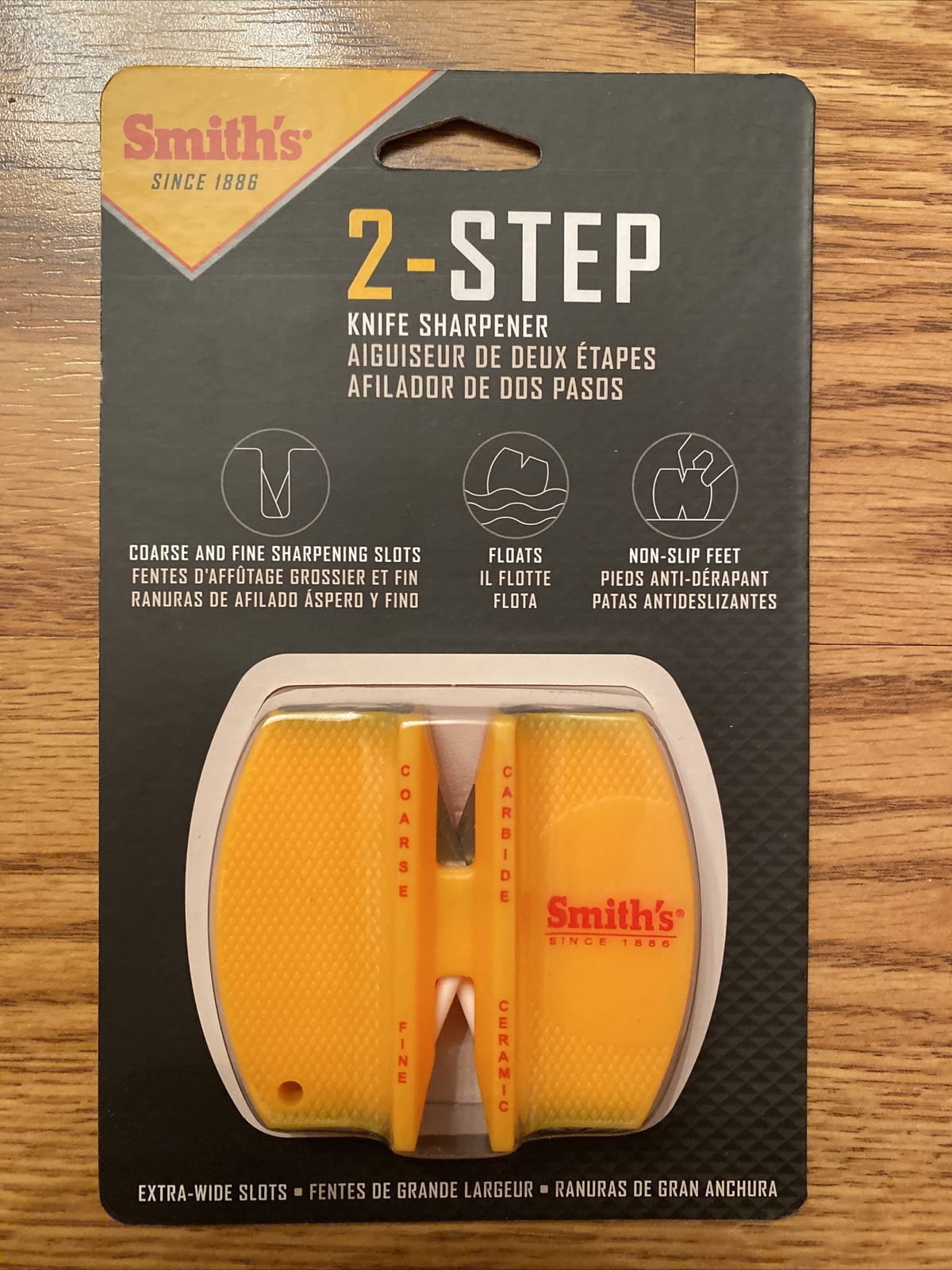 New! Smith's Sharpeners Yellow Non-Slip Two Step Knife Sharpener 87 | eBay