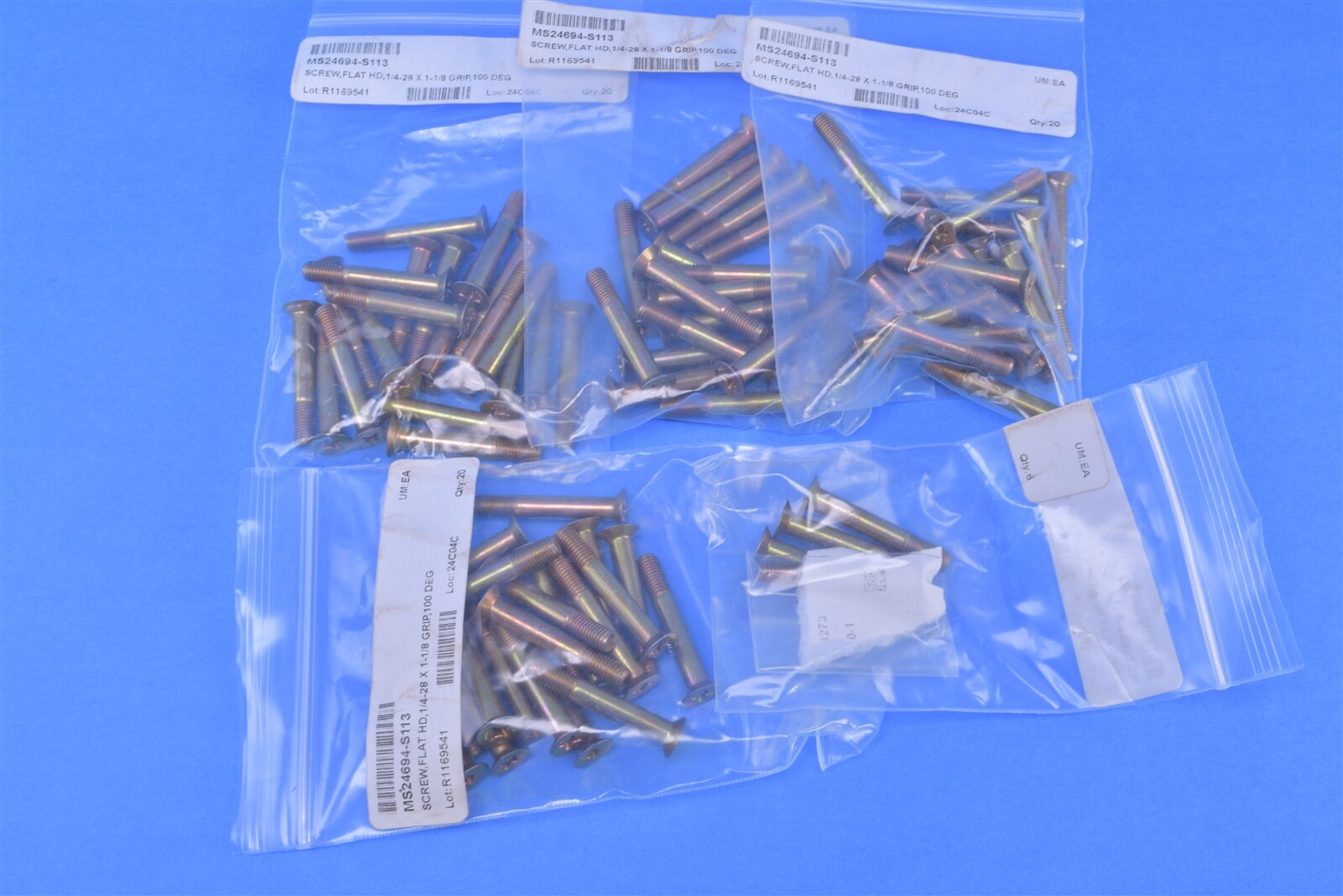 83 Aerospace Screw Machine Flat Head 1/4-28 x 1-1/8 100 DEG Cadmium ...