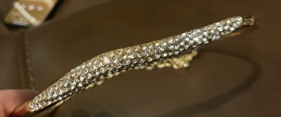 Solanales Necklace Crystal Pavé Collar Gold Chain Irregular Boho CZ VTG ...