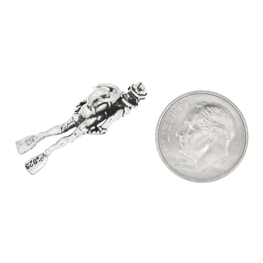 Sterling Silver 3D Scuba Diver Charm or Pendant | eBay