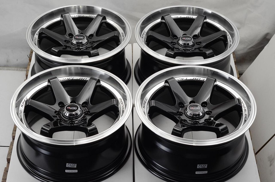 15x7 Black Wheels Rims 4 Lugs Fit Honda Civic Accord Prelude Nissan ...