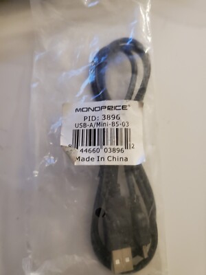 3ft USB A to mini-B 5pin 28/28AWG Cable 3896 | eBay