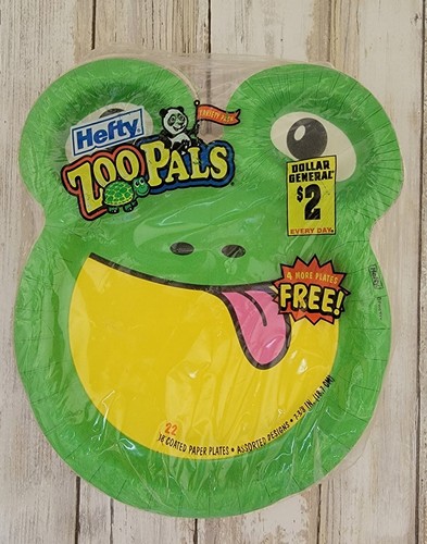 Sealed Vintage Hefty Zoo Pals Assorted Designs Paper Plates 22 Count ...