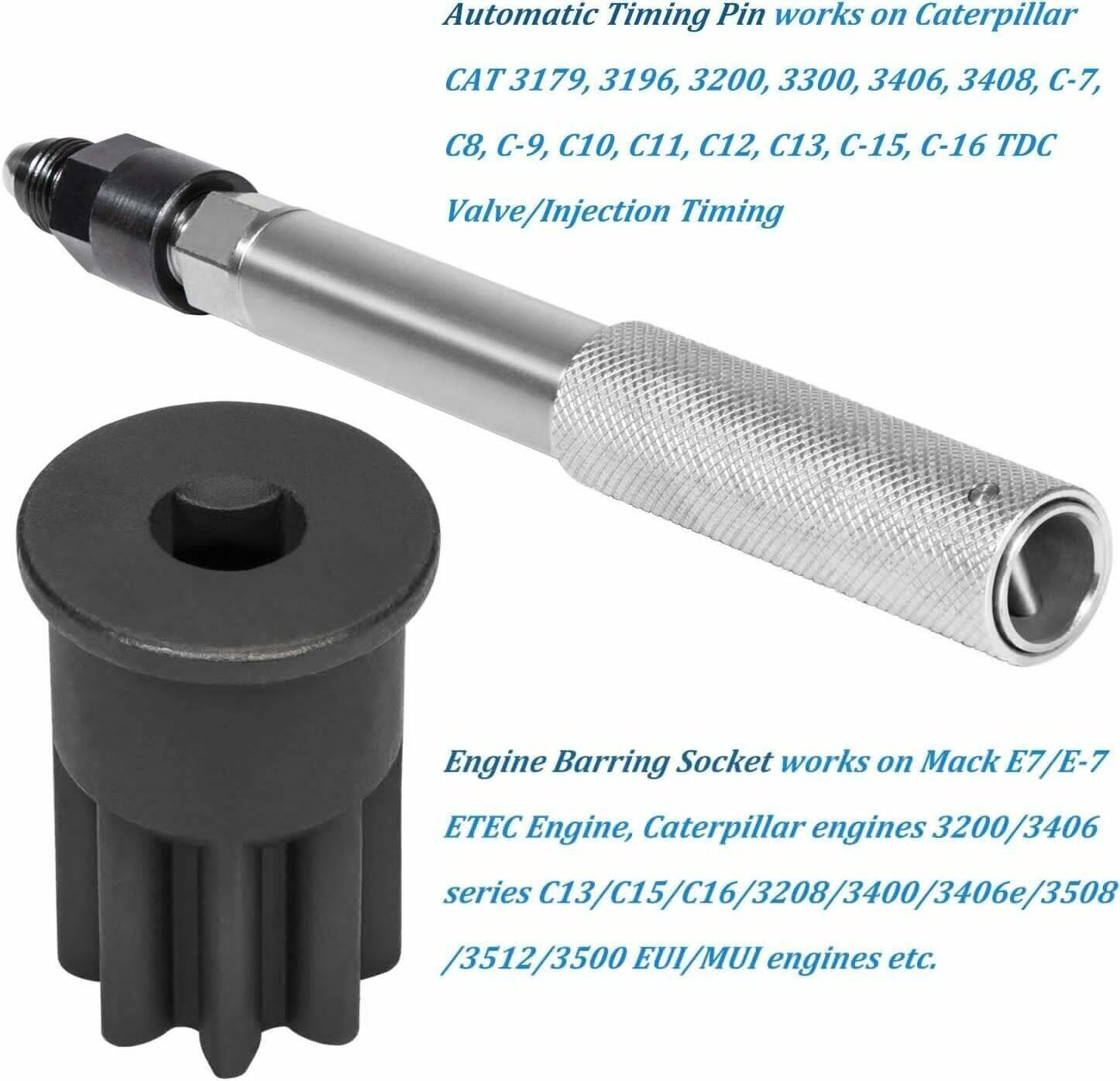 Timing Pin and Adapter & Engine Barring Socket Tool for Caterpillar CAT ...