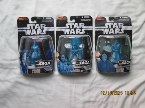 3 Star Wars Saga HOLOGRAPHIC Clone Commander Cody, Ki-Adi-Mundi, Darth ...