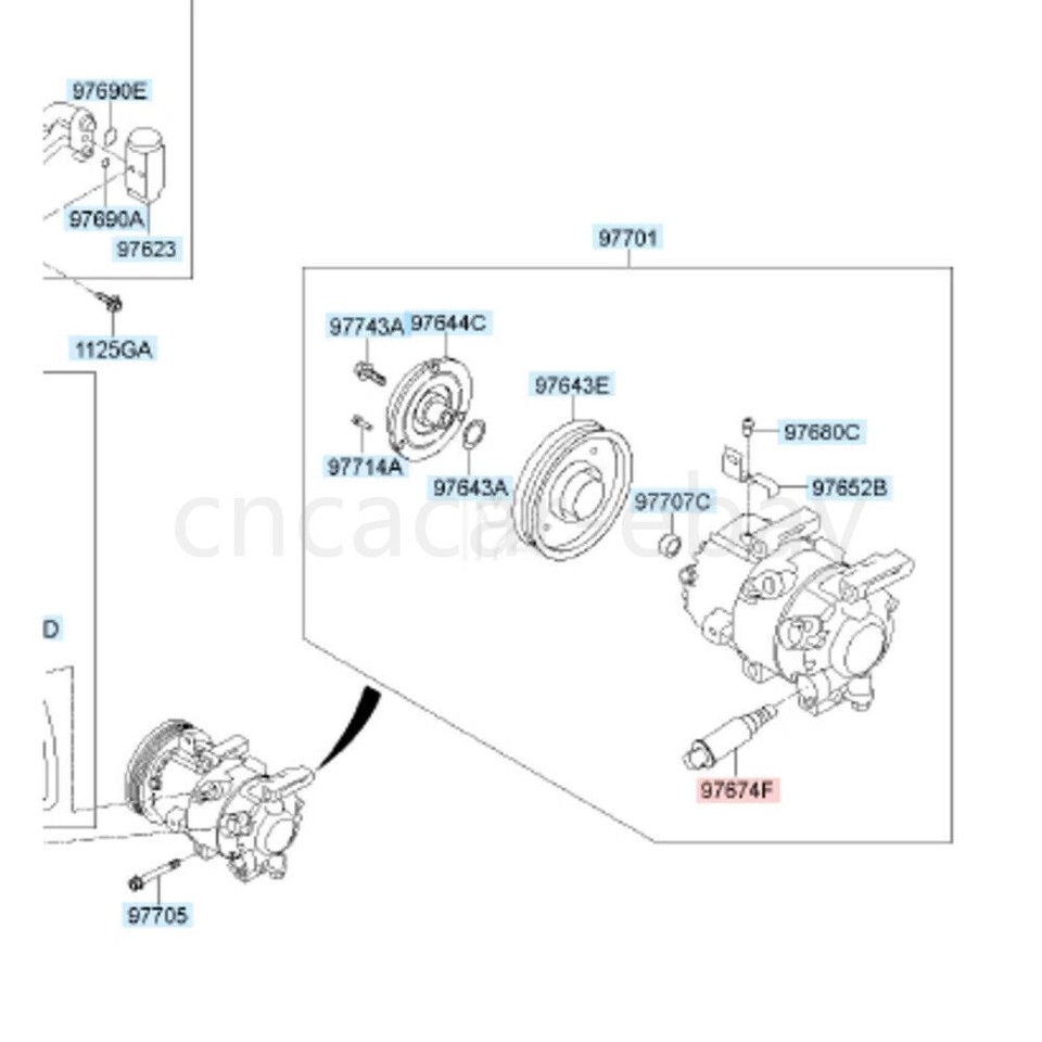 A/C Air Relief Control Valve For Hyundai Kia Models Replaces 976743R000 ...
