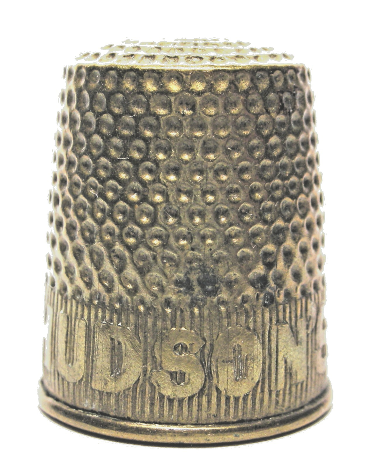10 Vintage Brass Advertising Thimbles Including Hudson's & Gold Thimble ...