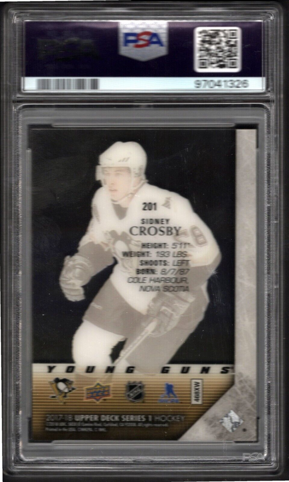 SIDNEY CROSBY UD 2017-18 Young Guns ACETATE 2005-06 Retro PSA 8 Rookie ...