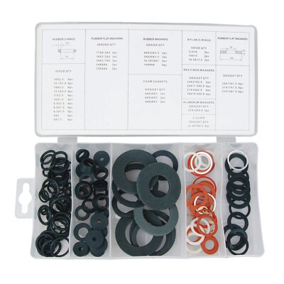 125 pc Faucet Sealing Washer Assortment Leaky Water Repair Tap Reseater ...