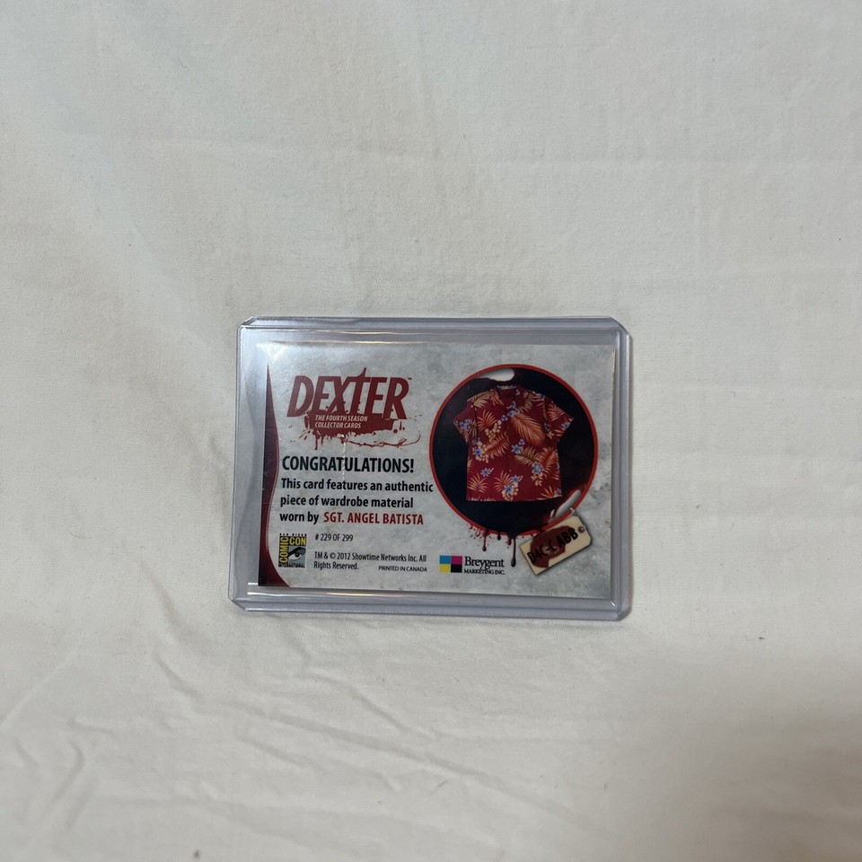 DEXTER Season 4 Wardrobe Costume Card Sgt. Angel Batista D4C-C ABB | eBay