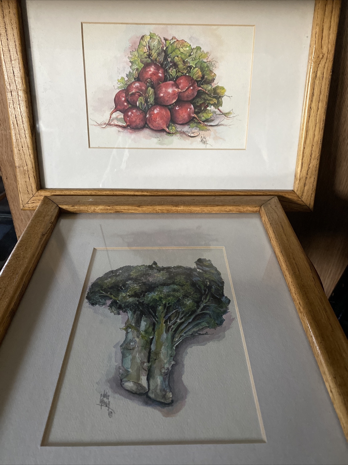 Julia Crainer Wood Framed Vegetable Art Set Of 2 Prints Watercolor Free ...