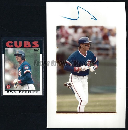 Bob Dernier Cubs 1986 Topps Original Extra Photo 5x8 Vault Archives ...
