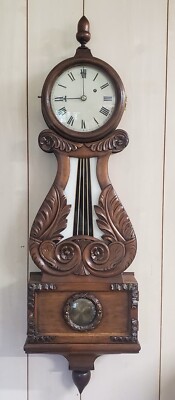 Hand Carved copy of Willard Banjo, Time Only Banjo Wall Clock Large 39 ...