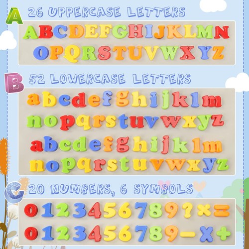 Magnetic Letters and Numbers Set,ABC 123 Alphabet Fridge Magnets ...