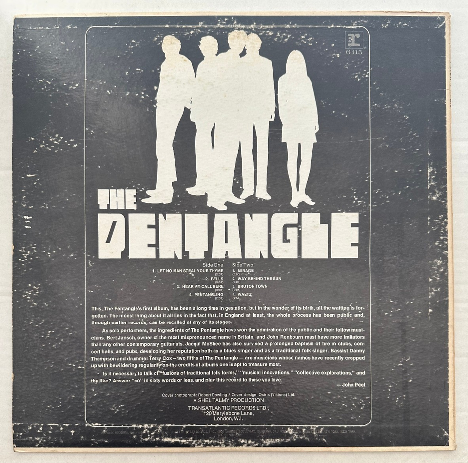 The Pentangle Self-Titled Vinyl LP Album in VG+ Condition w/ Danny ...