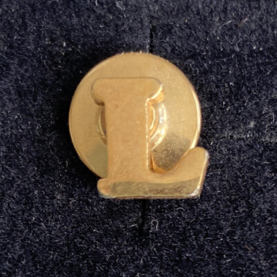 Vintage Avon Gold Tone Monogram Letter L Initial Lapel Hat Pin Tie Tack ...