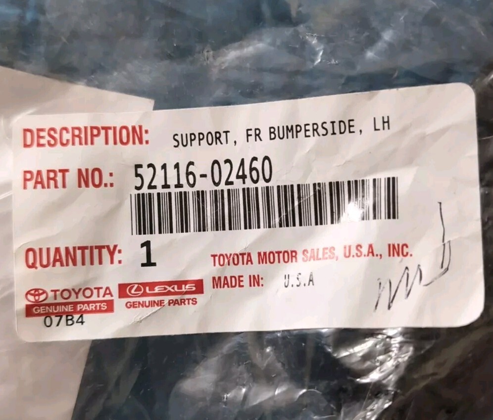 Toyota New OEM Front Bumper Left Retainer Genuine 52116-02460 | eBay