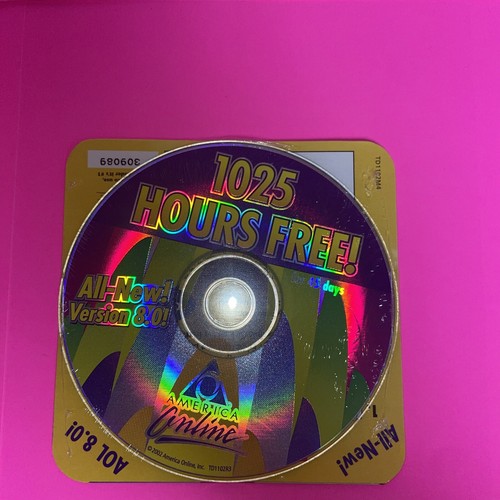 America Online AOL 2002 Version 8.0 1025 Hours CD-ROM New Sealed VTG ...