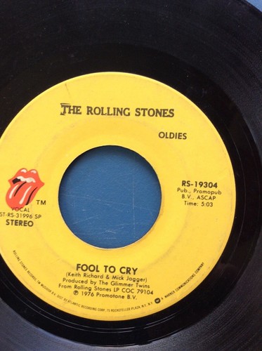 The Rolling Stones - Fool To Cry Hot Stuff 45 1976 FREE SHIPPING ...