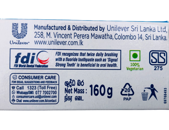 Fluoridated Signal Strong Teeth Toothpaste 160g pack | eBay