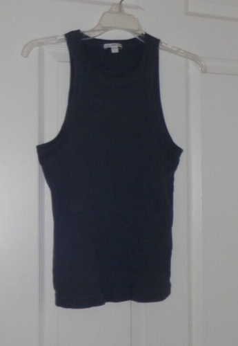 James Perse Womens Size 2 MED Blue Tank Ribbed Cotton Racerback ...