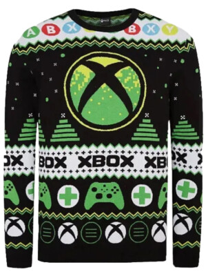 XBOX Gaming Fair Isle Men’s Christmas knitted novelty Jumper festive ...