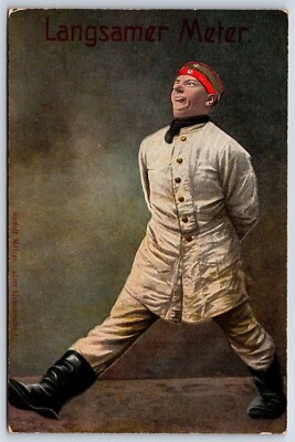 WWI Military German Humor Postcard LANGSAMER METER Slow Meter Rudolf ...