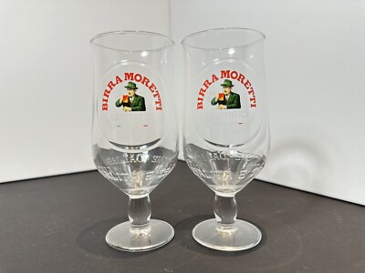 Set Of 2 Birra Moretti Pint Beer Glasses Brand New | eBay UK