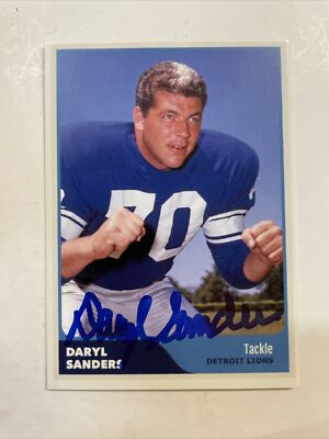 Daryl Sanders Autographed Custom Football Card Detroit Lions A-123 | eBay
