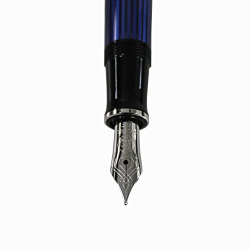 Pelikan fountain pen EF extra fine-shaped blue stripe Suberen M405 | eBay