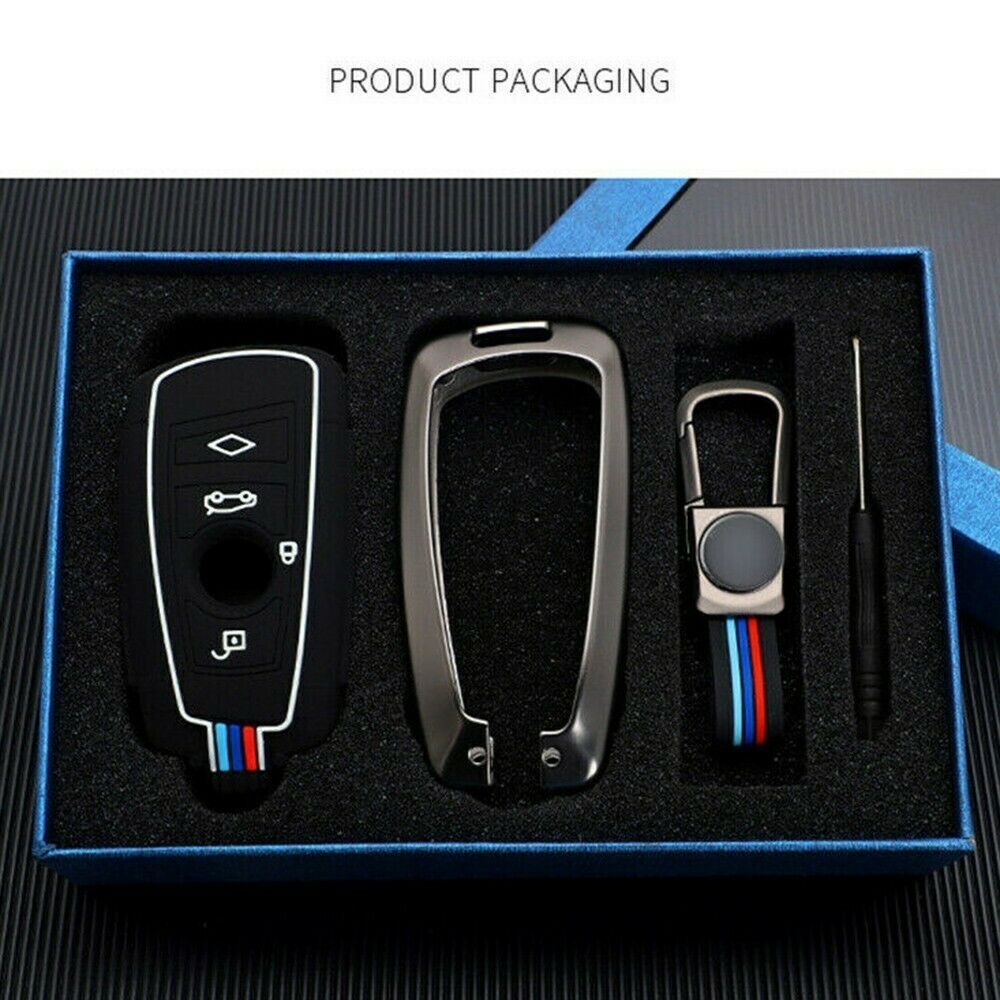 Luminous Alloy Car Key Fob Case 4 Button For BMW 1-7 Series X3 X4 M2 M3 ...