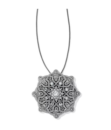 BRIGHTON MAMOUNIA CONVERTIBLE PENDANT SWAROVSKI CRYSTAL SILVER NECKLACE ...