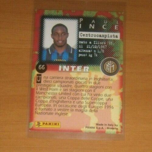 AUTOGRAPH PAUL INCE PANINI CALCIO 1997 INTER CARD ITALIA ENGLAND MAN ...