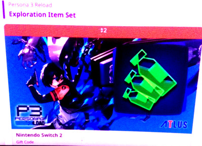 SWITCH 2 Persona 3 Reload EXPLORATION ITEM SET DLC Nintendo Atlus ...