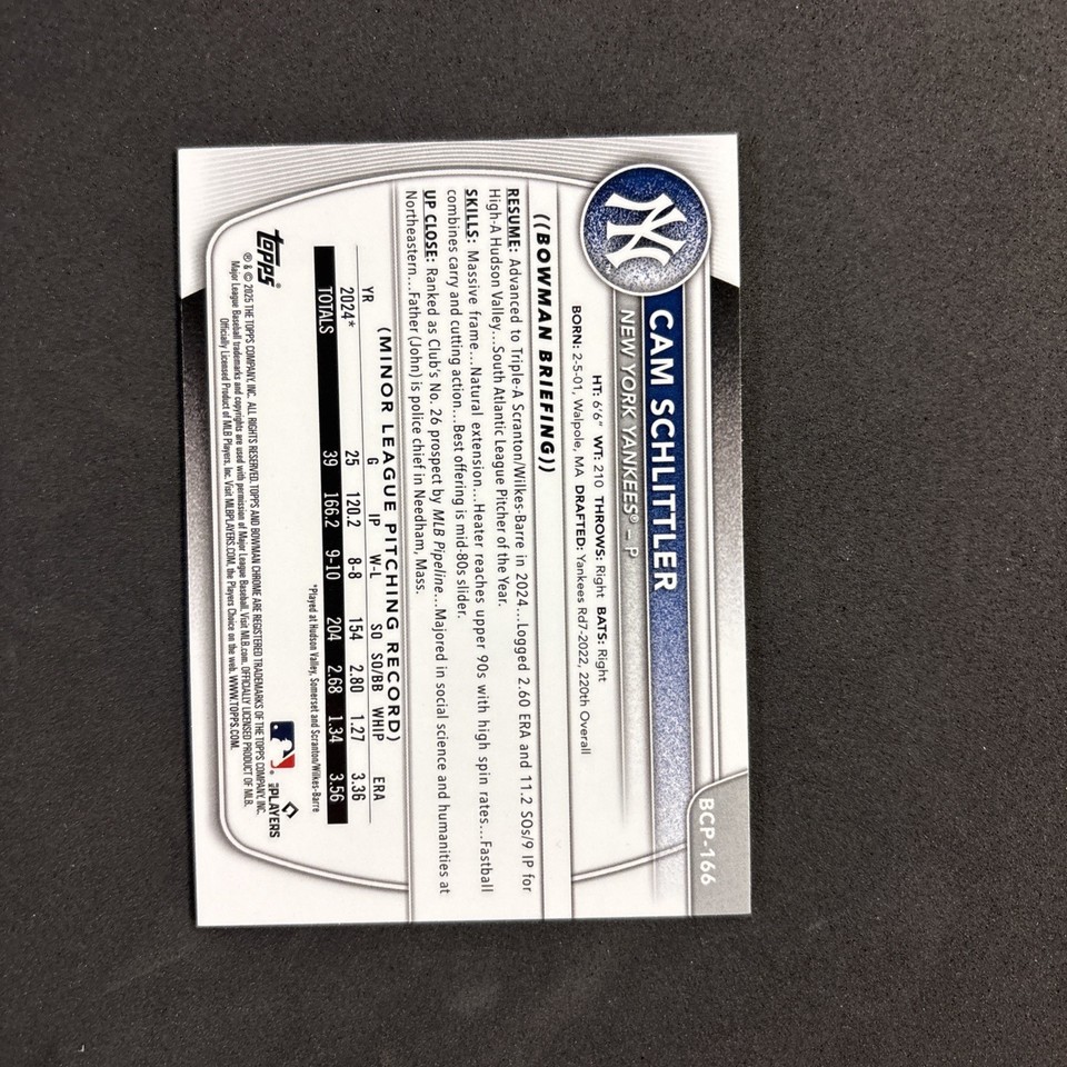 2025 Bowman Chrome Prospects Cam Schlittler Green Mega Box /99 | eBay