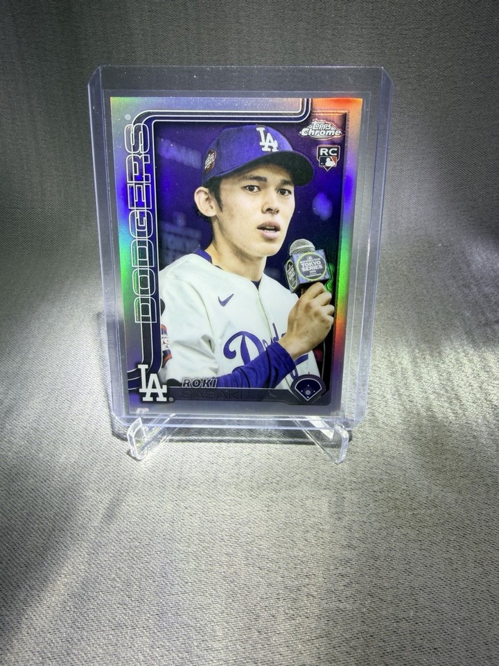2025 Topps Chrome Update Roki Sasaki SP Image Variation REFRACTOR L.A ...