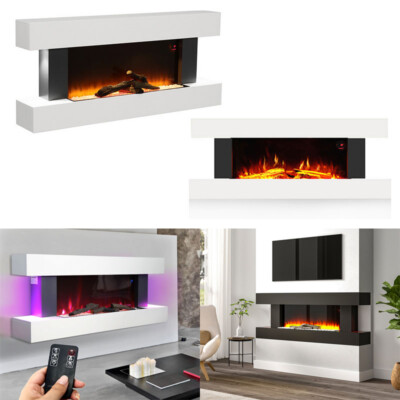 52" Electric Wall Mounted Fire Surround LED Fireplace 1/7 Flame WIFI ...