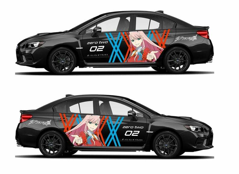Anime ITASHA Zero Two car side sitcker car door sticker wrap fit any ...