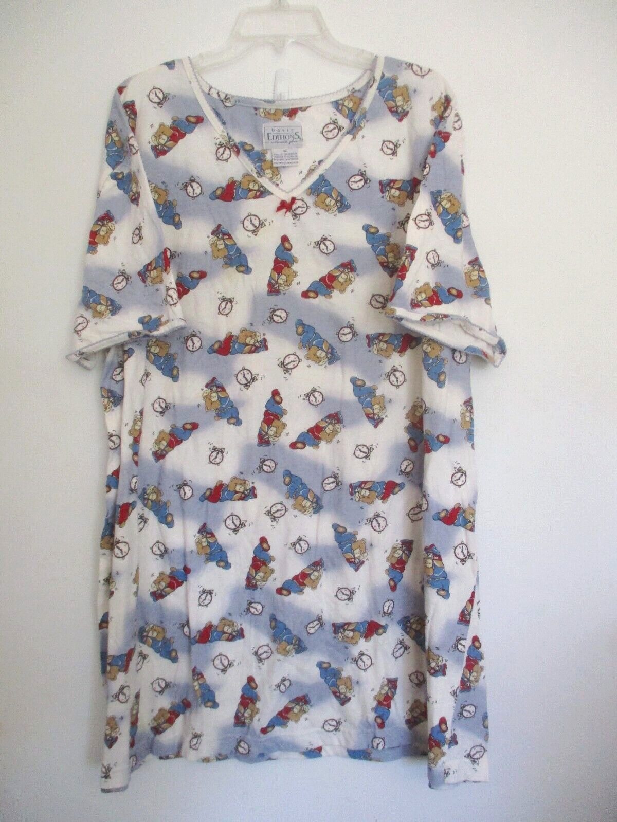 Basic Editions Sleeping Teddy Bears Sleep Shirt, Size… - Gem