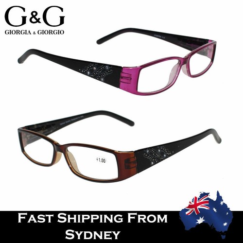 2 PAIRS Australian Standard Fashion Reading Glasses Spring Loaded Arms ...