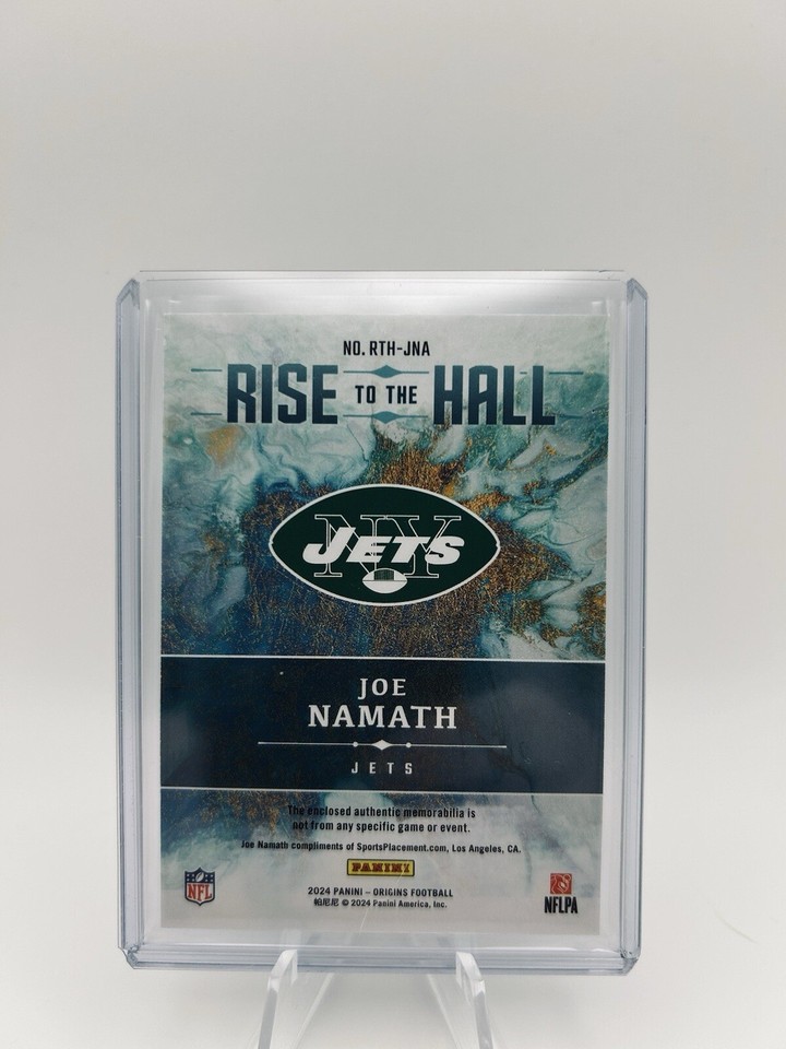 2024 Panini Origins Joe Namath Rise to the Hall Patch 6/99 NY Jets HOF ...
