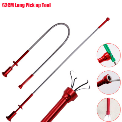 Long Flexible Pick Up Tool Claw with LED Light Magnet 4 Claw ...