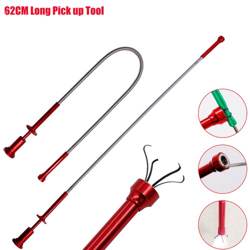 Long Flexible Pick Up Tool Claw with LED Light Magnet 4 Claw ...