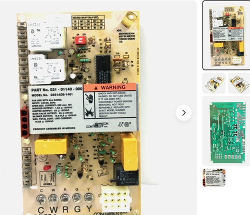G951ADB-1403 INCLUDES WIRE WITH LIGHT furnace control board 031-01234 ...