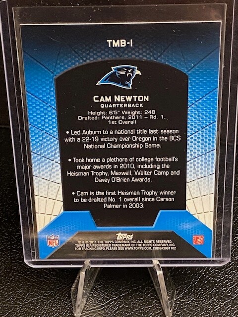 CAM NEWTON 2011 TOPPS CHROME REFRACTOR ROOKIE CARD #TMB-1 PANTHERS | eBay