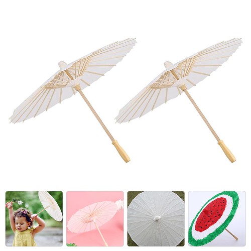 2 Pcs Kids Drawing Umbrella Paper Parasol Umbrellas Children Craft Hand ...