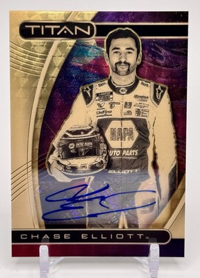 2021 Panini Chronicles Titan Racing Chase Elliott Gold Vinyl Autograph ...