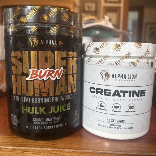 Alpha Lion Creatine 10 Oz & Superhuman Burn Hulk Juice 11oz | eBay