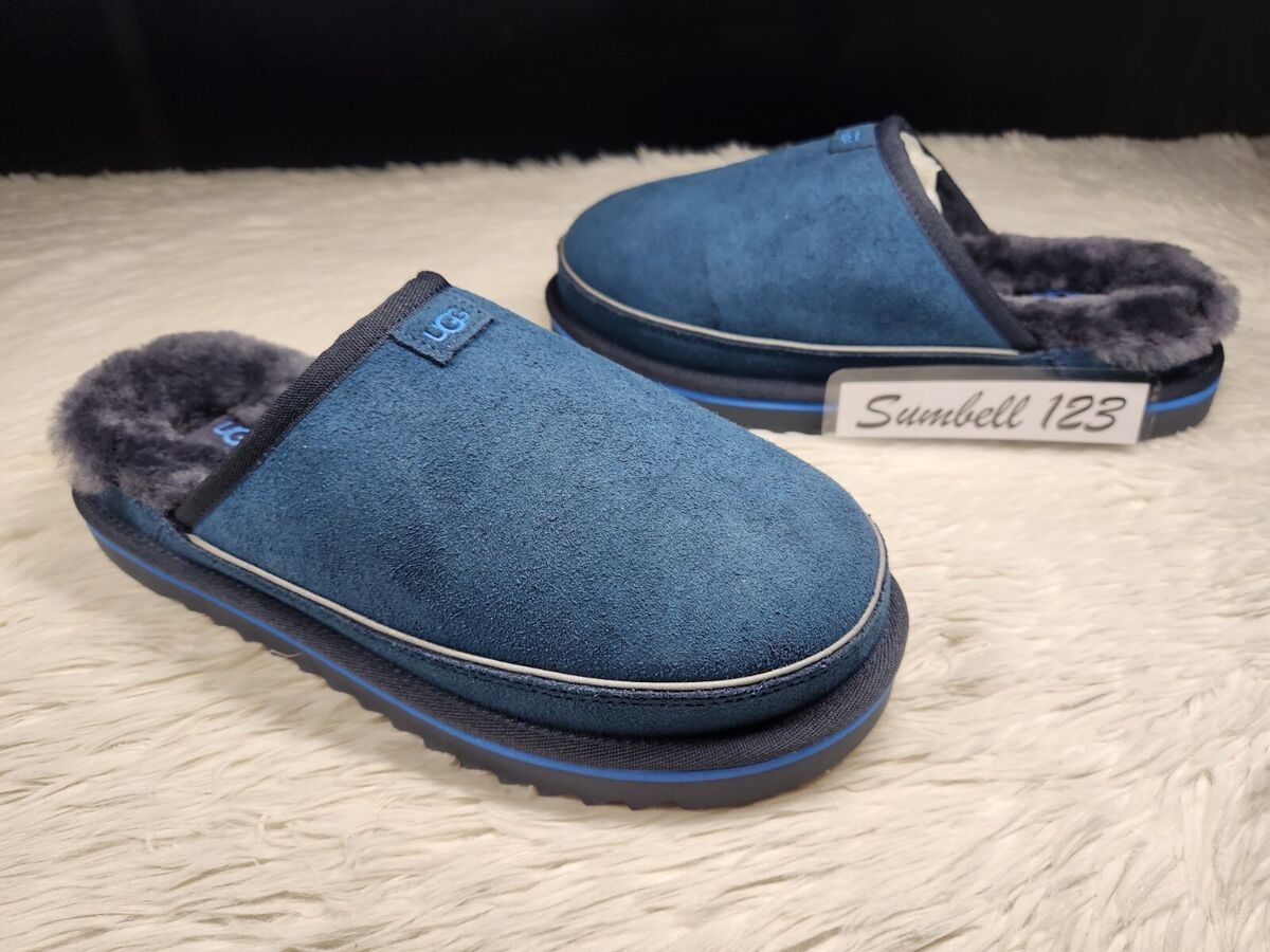 UGG Scuff Cali Wave Blue Suede Sheepskin Slippers Men's Size UGG Scuff Cali Wave Blue Suede Sheepskin Slippers Men's Size