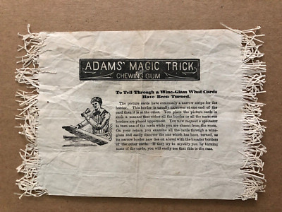 Vintage ADAMS MAGIC TRICK Chewing Gum Wrapper WINE GLASS PLAYING CARDS ...